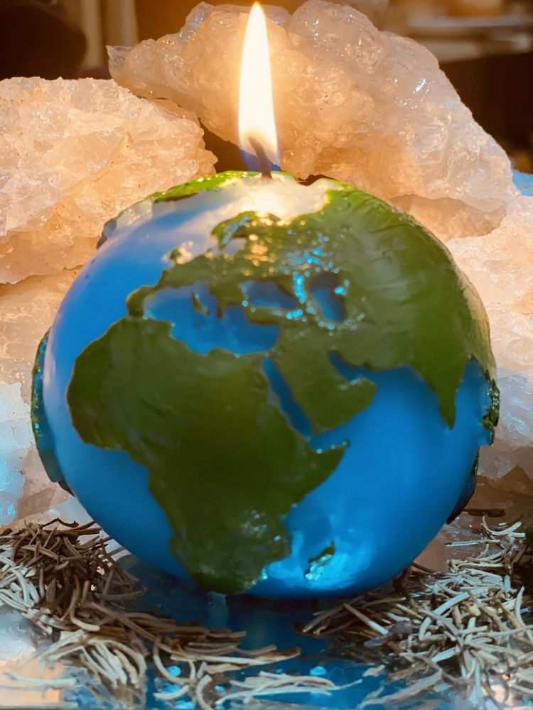 Joana Darc Velas Artesanais - Vela universo globo terrestre